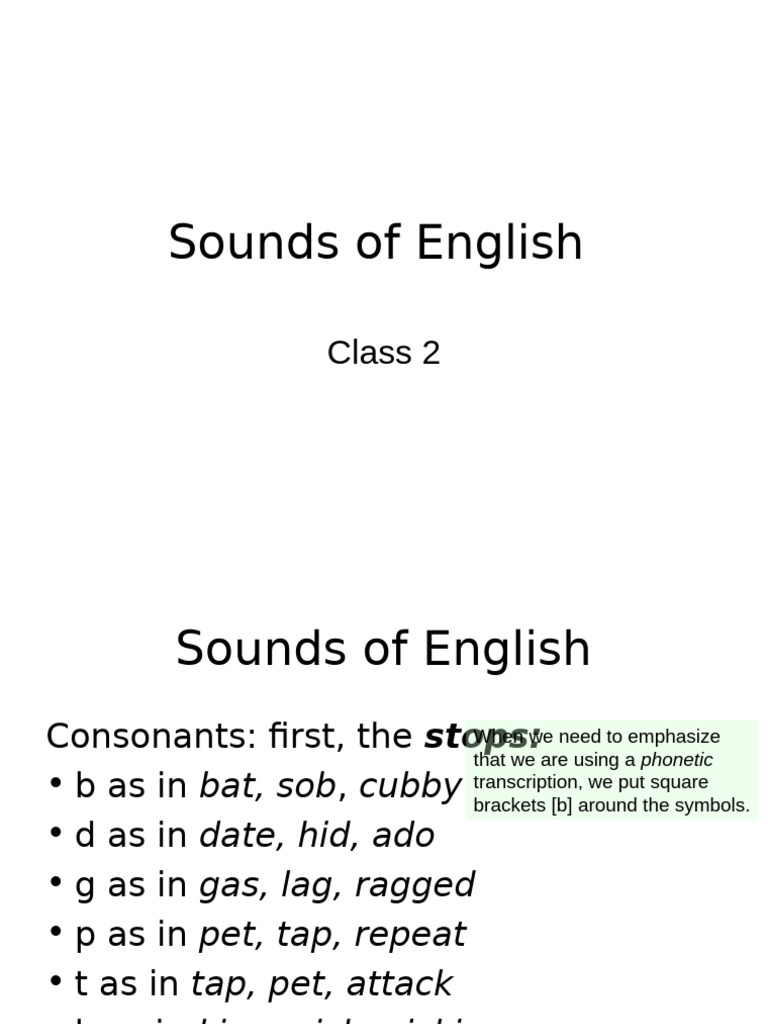 Class 2 Sounds of English | PDF | Vowel | Phonetics