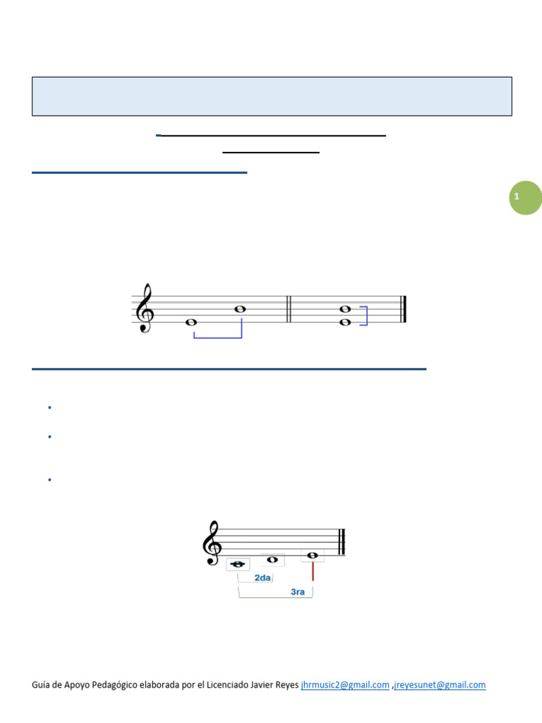 Guia Teorica 3 Lenguaje Musica 1 Unet Intervalos Musicales | PDF | Intervalo (música) | Escala ...