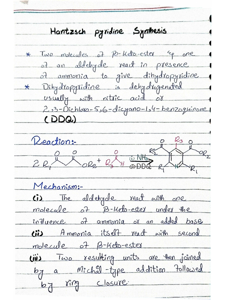 Hantzsch Pyridine Synthesis | PDF