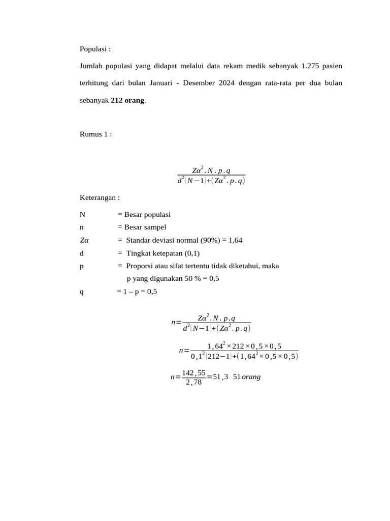 Perhitungan Sampel | PDF