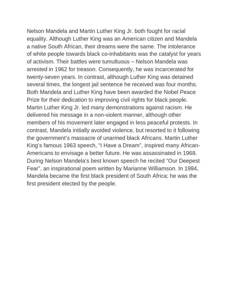 Mandela and King: Icons of Equality | PDF