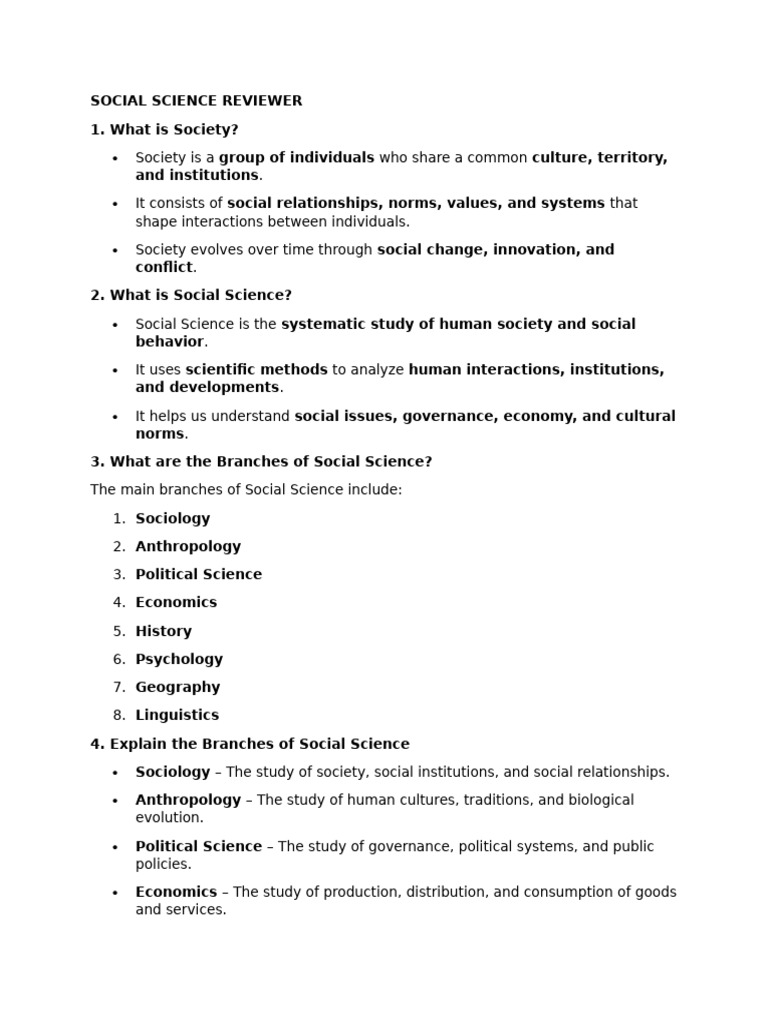 Social Science Reviewer | PDF | Social Sciences | Science