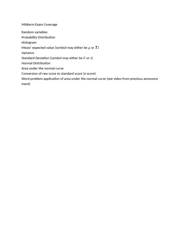 Midterm Exam: Probability & Statistics Topics | PDF