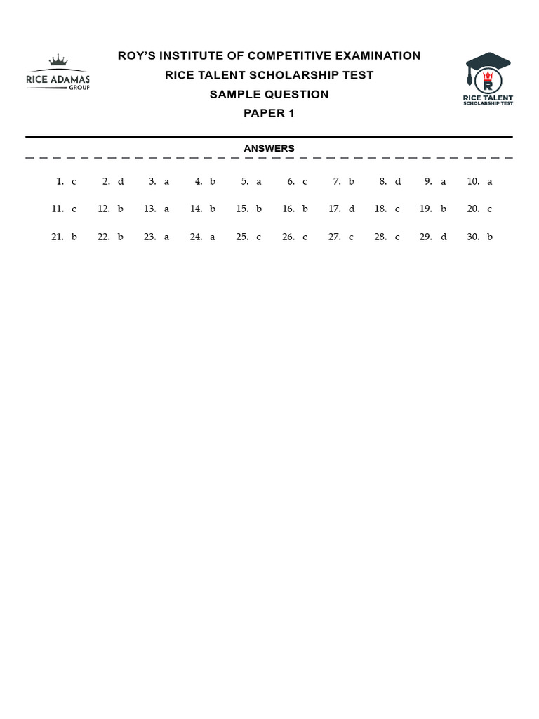 RTST SAMPLE SET-1 (A) | PDF