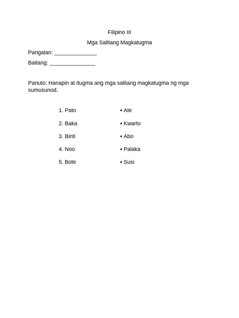 Filipino III | PDF