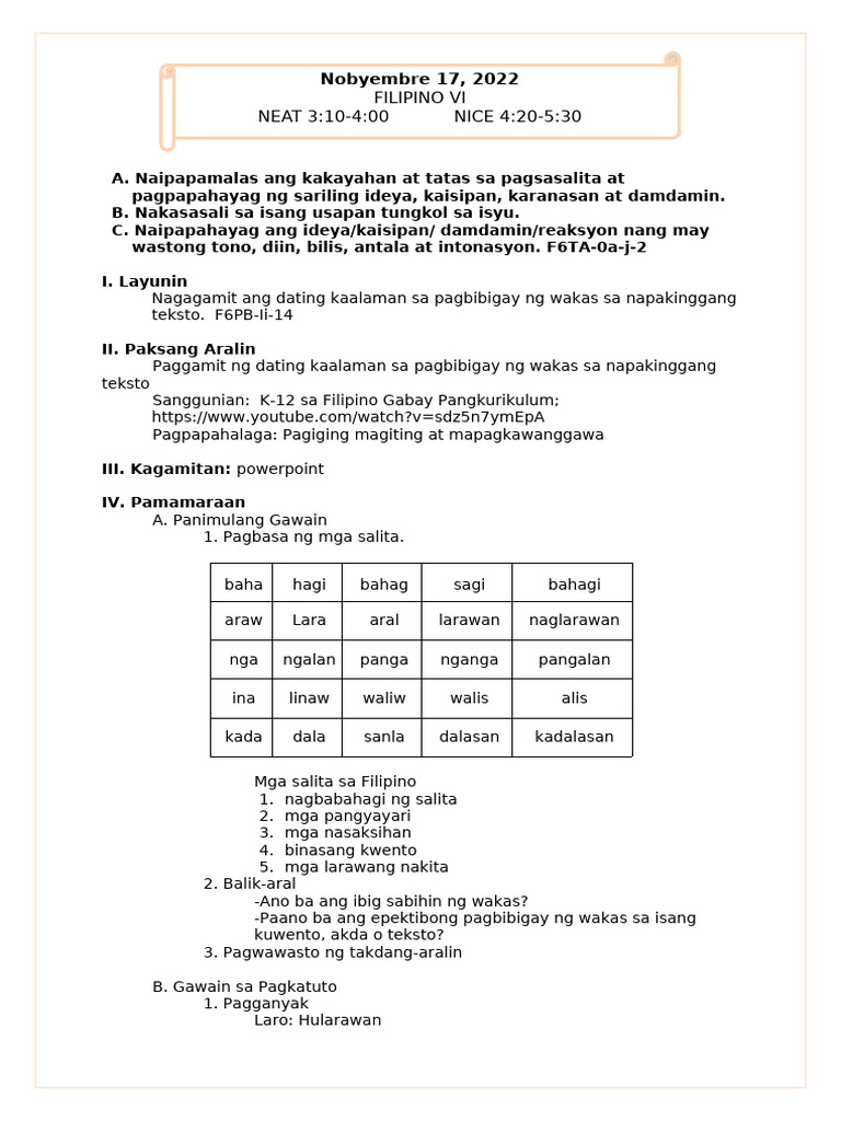 Fil.6 Q2 Wk. 2 Day4 | PDF
