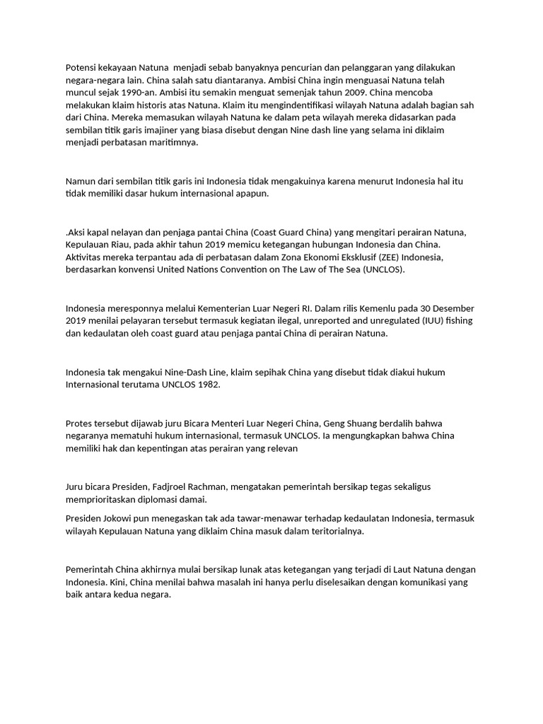 Sengketa Perairan Natuna | PDF