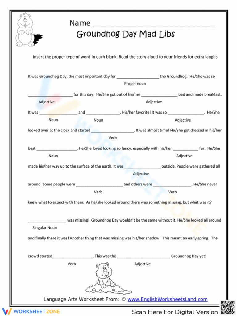 Groundhog Day Mad Libs | PDF