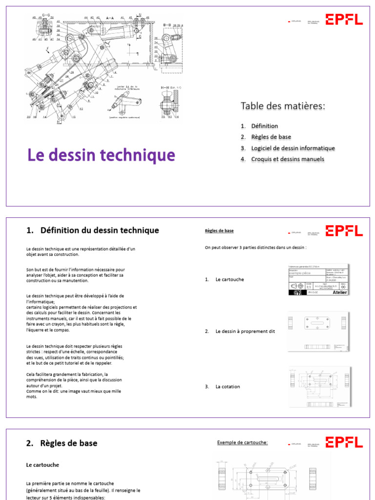 Cartouche et croquis en dessin technique | PDF | Dessin technique | Dessin