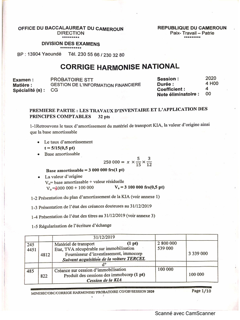 GIF - PROB CG - 2020 - Corrigé - FNA - 085506 | PDF
