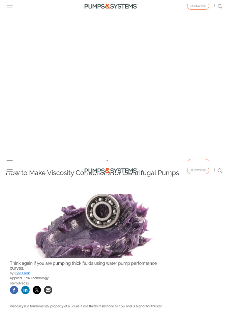 How to Make Viscosity Corrections for Centrifugal Pumps _ Pumps & Systems | PDF | Pump | Viscosity