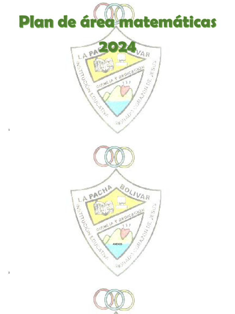 Plan de Area Matematicas 2024math | PDF | Matemáticas | Evaluación