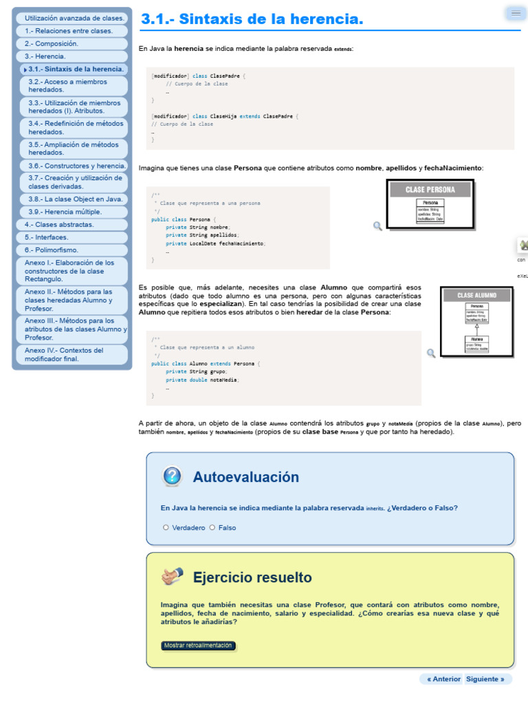 3.1. - Sintaxis de La Herencia | PDF | Herencia (Programación Orientada a Objetos) | Java ...