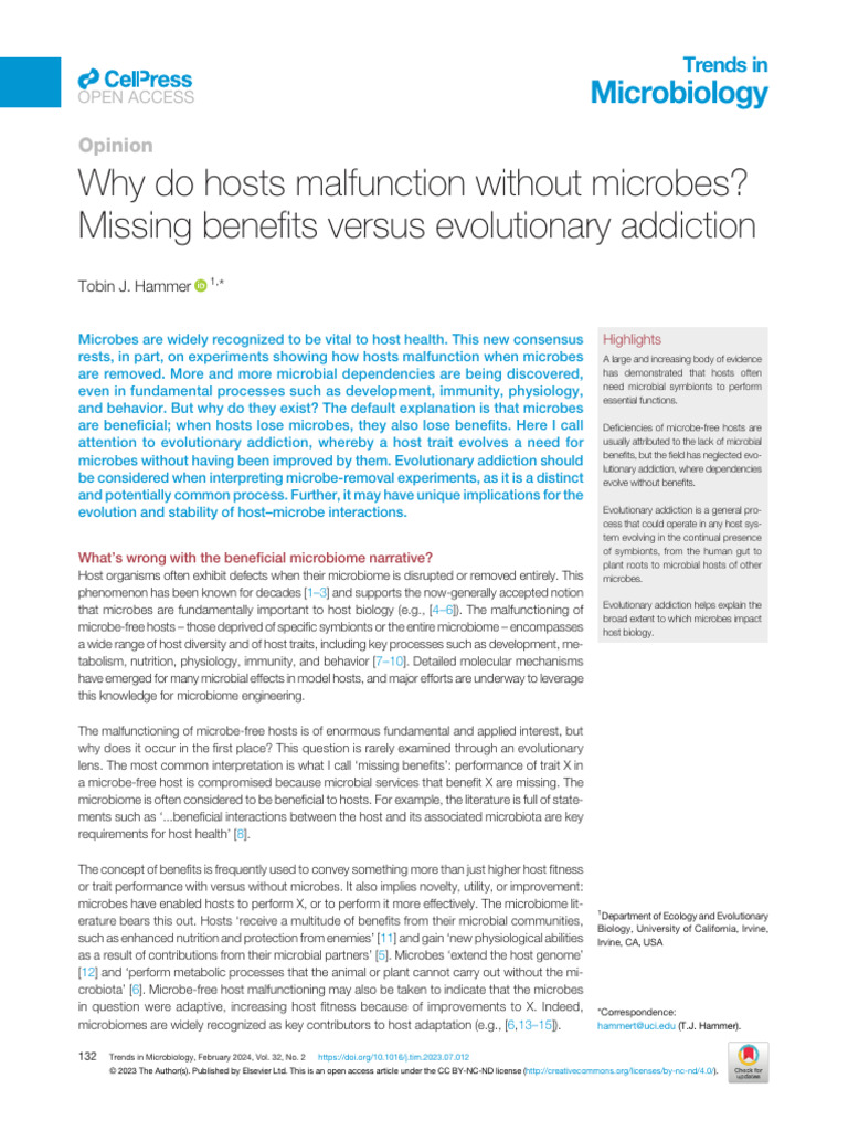 Why Do Hosts Malfunction Without Microbes Missing | PDF | Microorganism | Microbiota