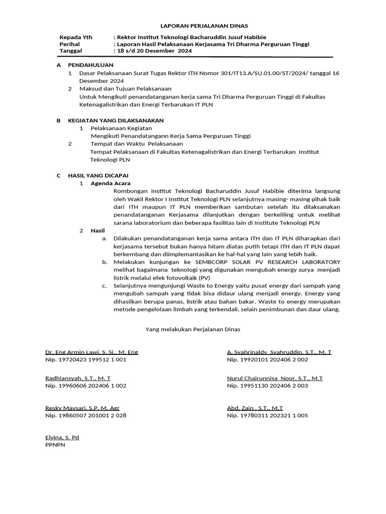 Laporan SPPD IT PLN | PDF