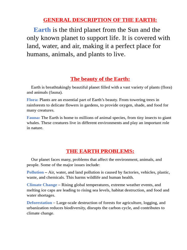 General Description of The Earth | PDF