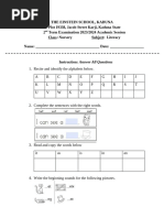 Primary 1 First Term Exam Questions | PDF | Plants