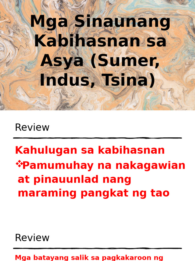 Mga Sinaunang Kabihasnan Sa Asya (Sumer | PDF