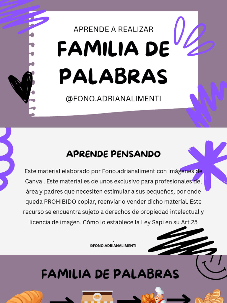 Estimulación Temprana: Familia de Palabras | PDF