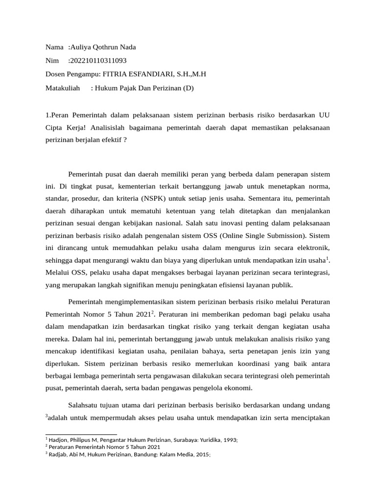 UAS HUKUM PAJAK AULIYA (093) | PDF