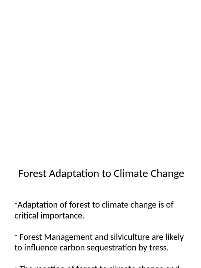 Forests and Climate Change Adaptation | PDF | Forests | Climate Change