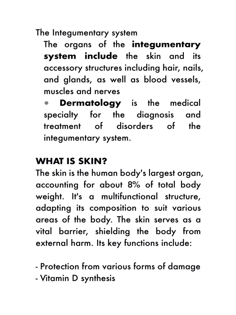 The Integumentary System 1 | PDF | Skin | Nail (Anatomy)