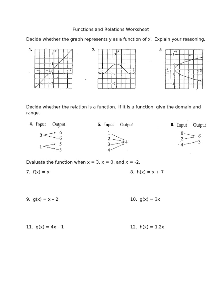 Math Study Guide 2 - Functions and Relations | PDF