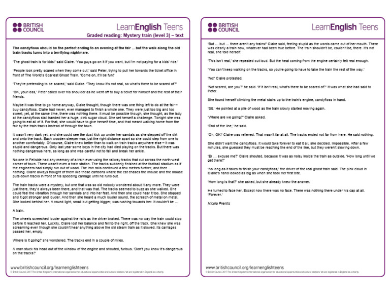 Microsoft Word - Mystery Train (Level 3) - Text | PDF