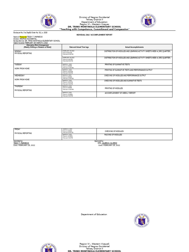 3rd Quarter Accomplishment Plan | PDF | Governance | Government