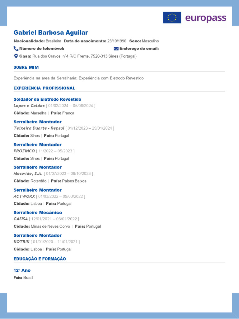 Gabriel Barbosa CV | PDF