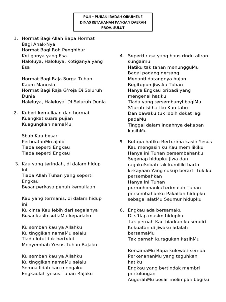 Lagu Pujian Ibadah | PDF