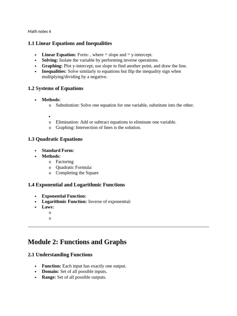 Math Notes 4 | PDF
