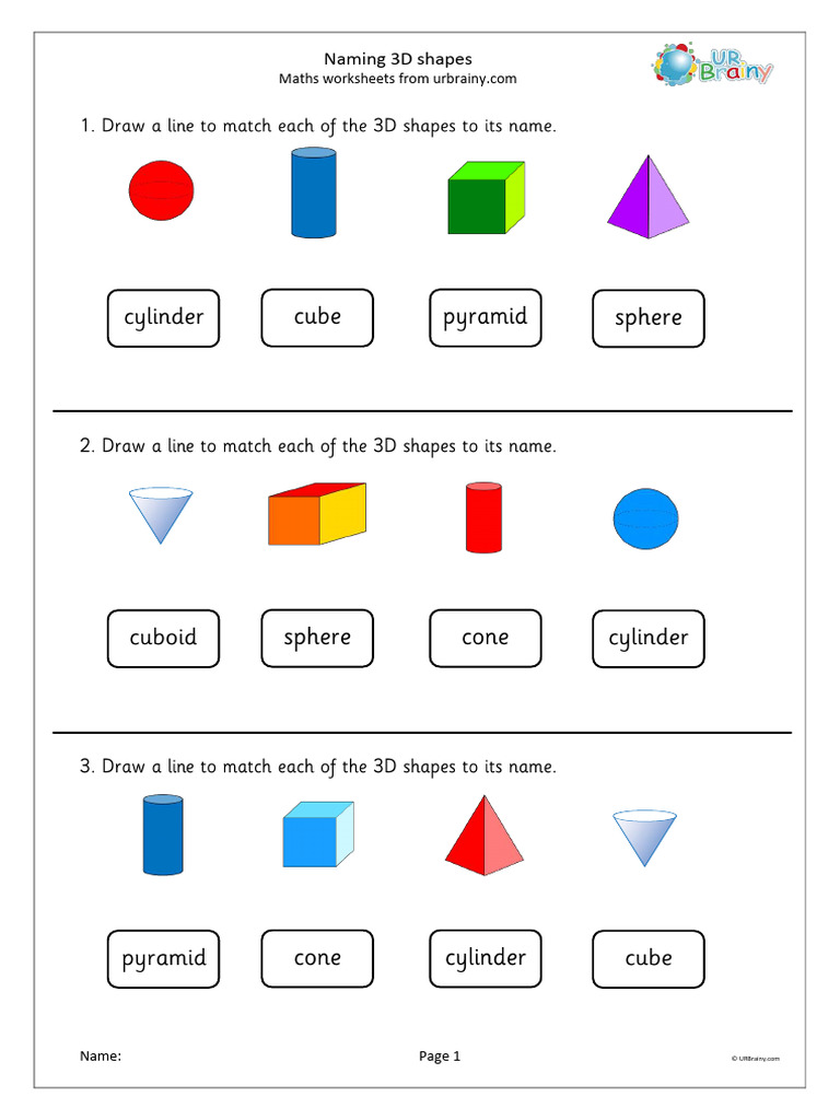 Naming 3d Shapes Questions | PDF