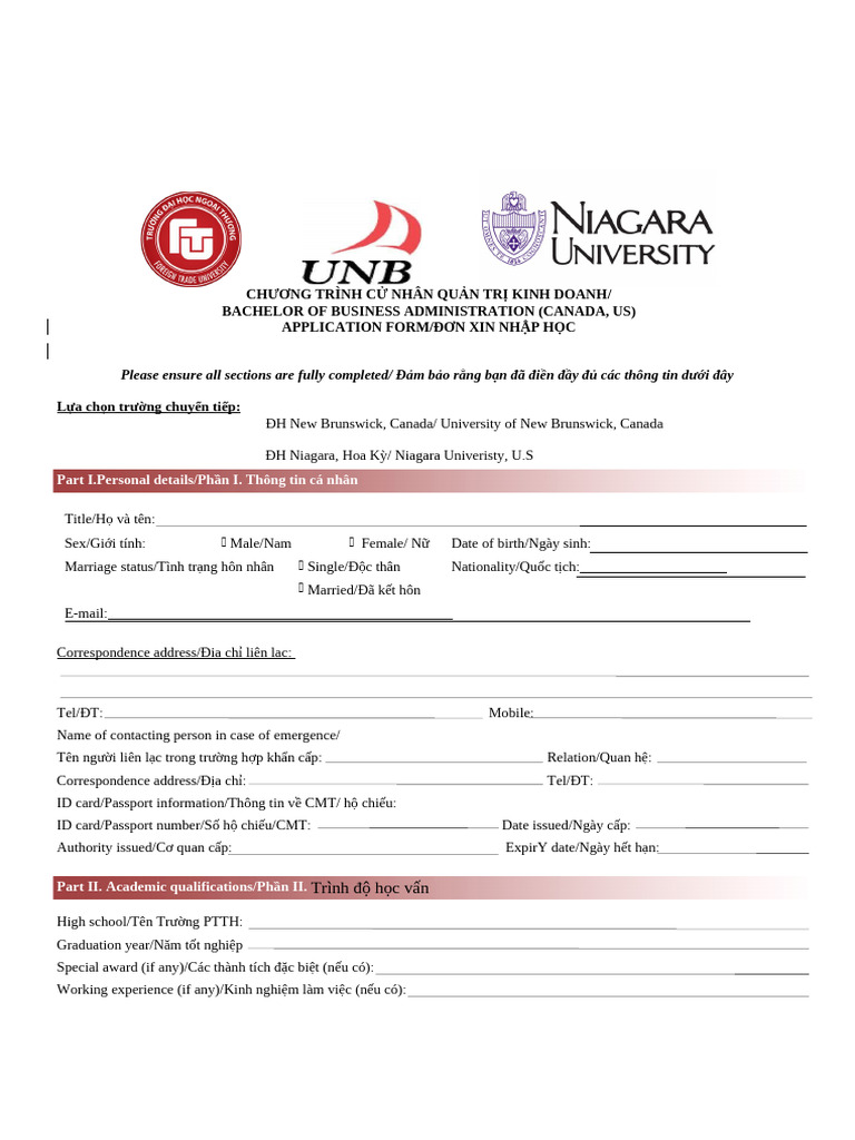 Application Form Ba Unb 2 Doc 1705084354 | PDF