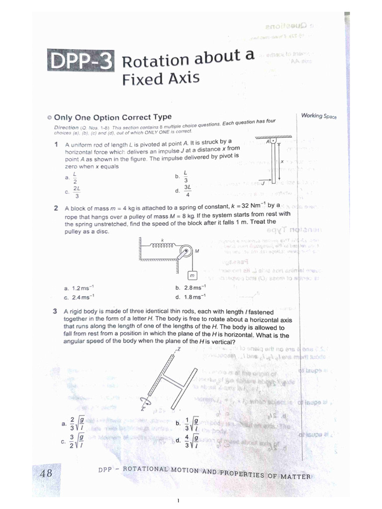 Dpp3 Rotation About A Fixed Axis | PDF