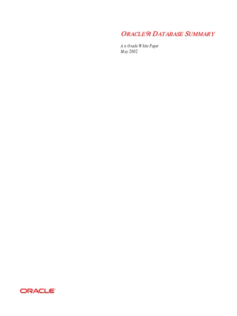 Oracle9i Database Summary Pdf