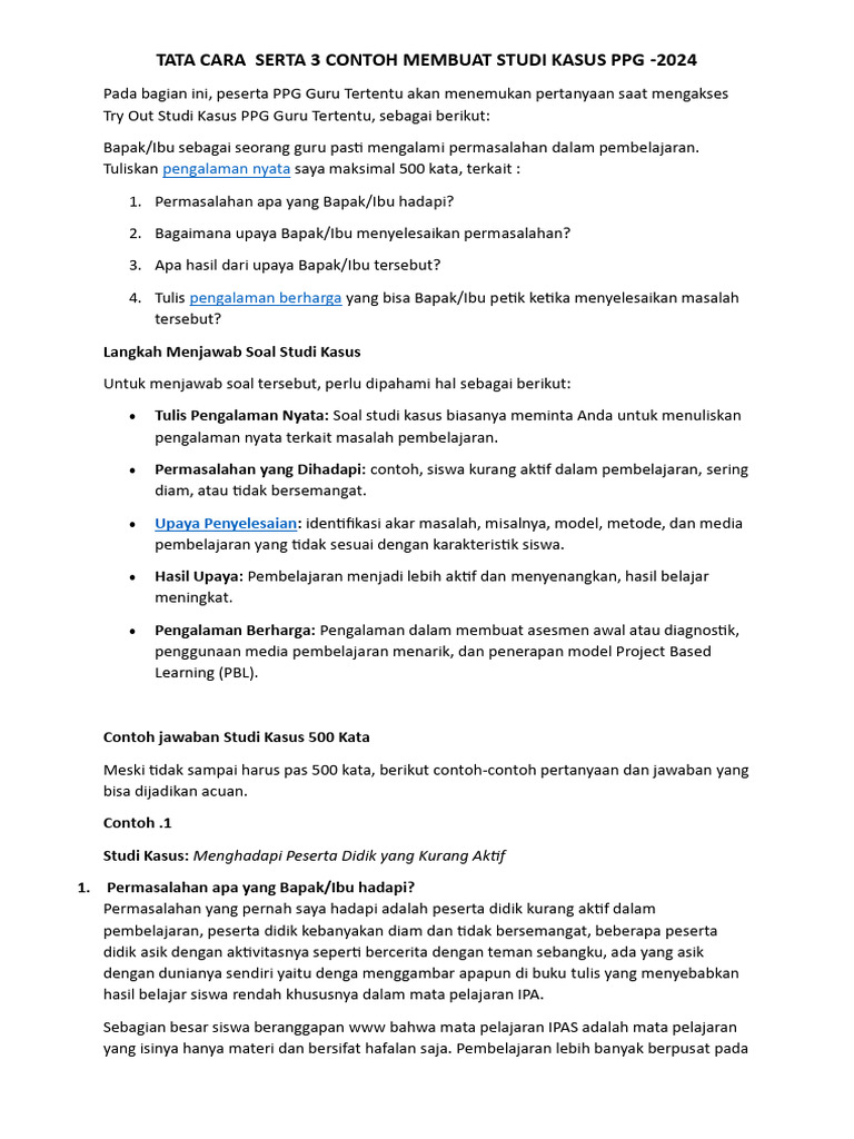 3 Contoh Studi Kasus | PDF