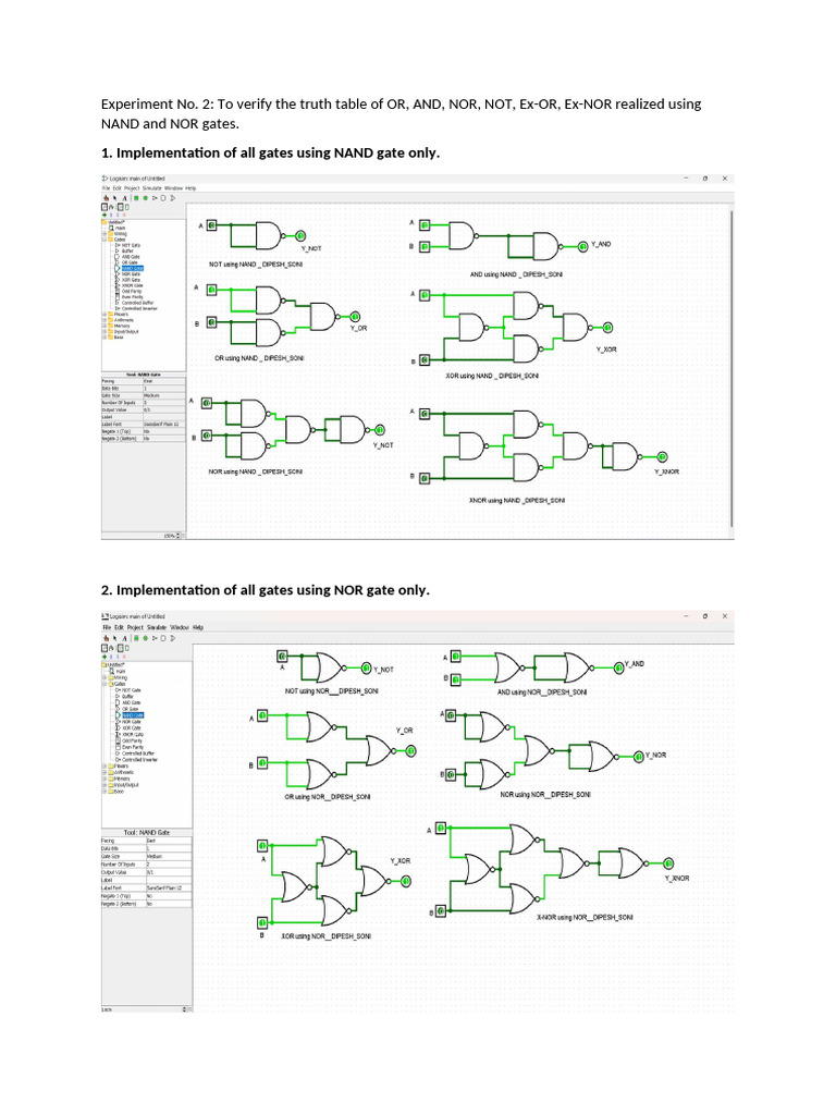 Implementation of All Gates Using NAND Gate Only | PDF