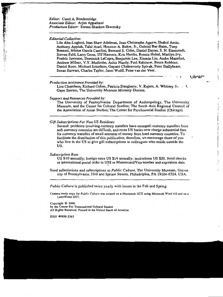 Appadurai, Disjuncture and Difference | PDF