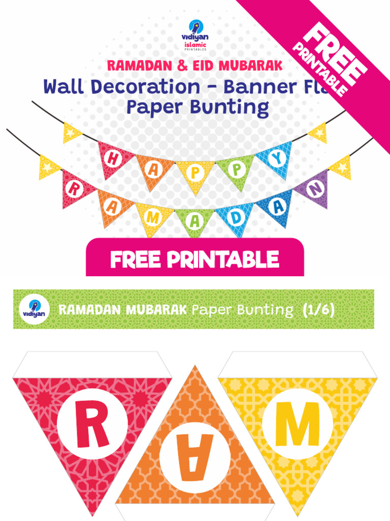 FREEPRINTABLERamadanEidMubarakDecorationBannerFlagPaperBunting-1 | PDF