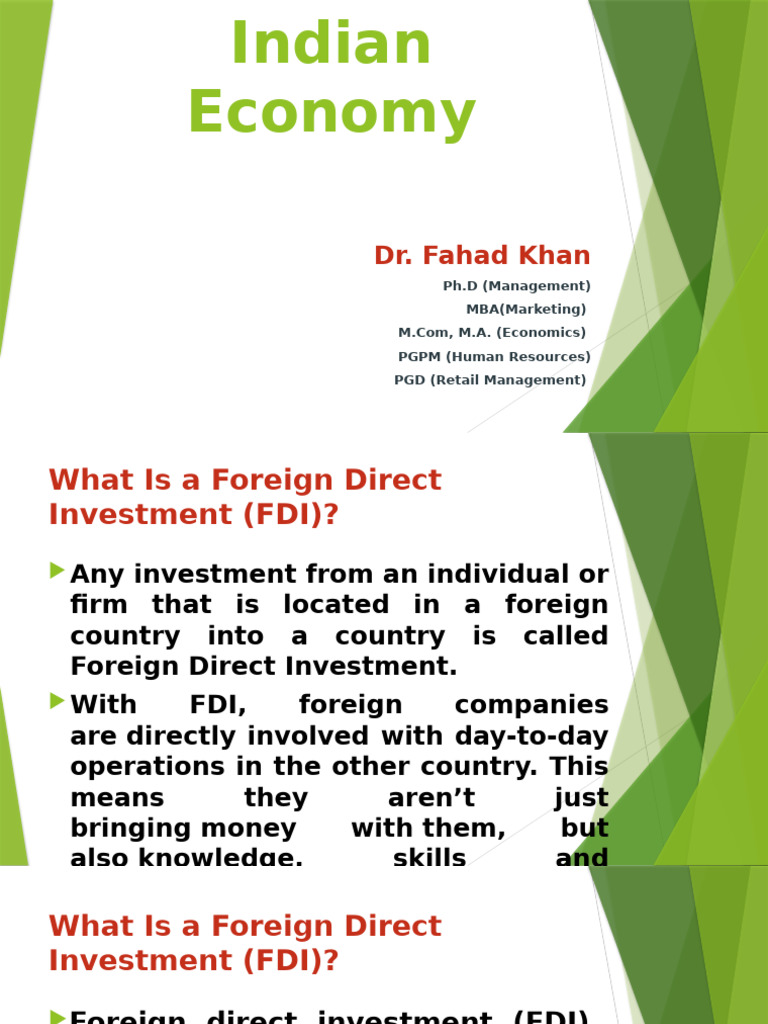 Understanding FDI in India | PDF | Foreign Direct Investment | Economies