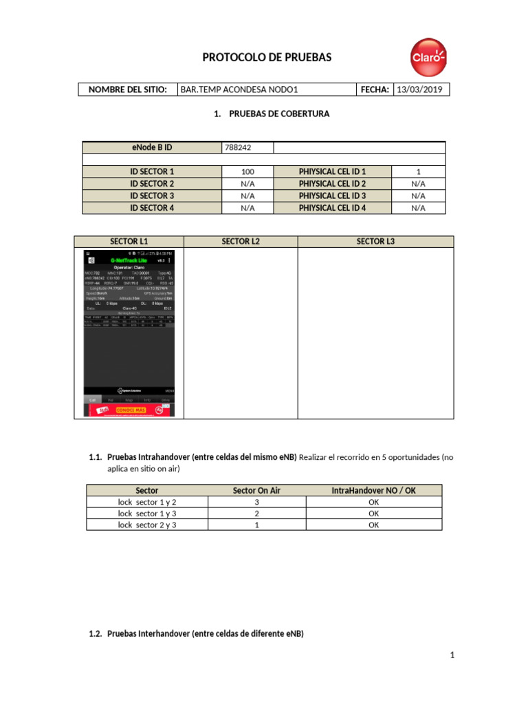 PRUEBAS_V&D BAR.IND TEMP ACONDESA | PDF | 4 G | Lte (Telecomunicaciones)