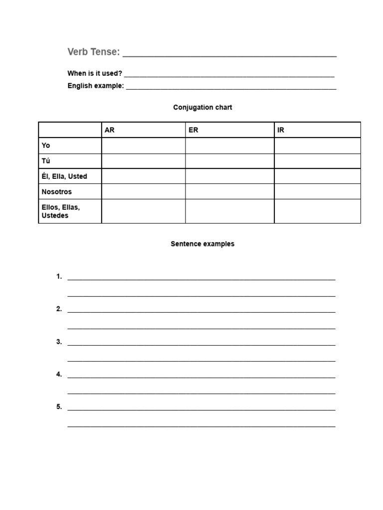 Verb Practice Sheets | PDF