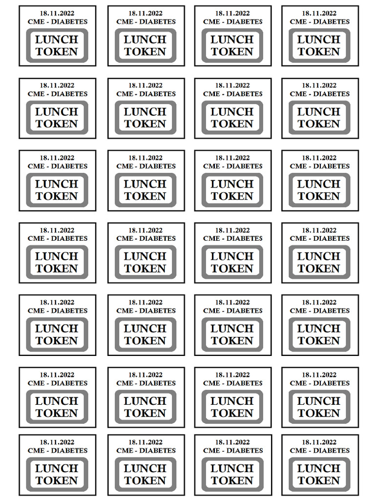 Lunch Token | PDF