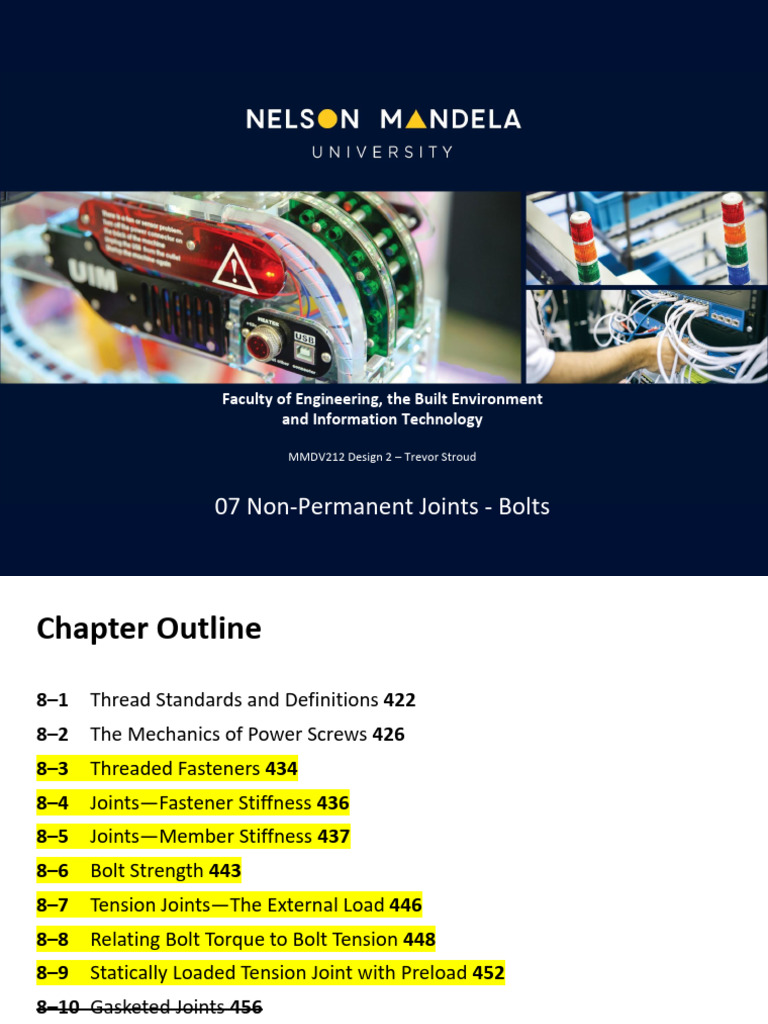 Non-Permanent Joints: Bolt Mechanics | PDF | Screw | Materials