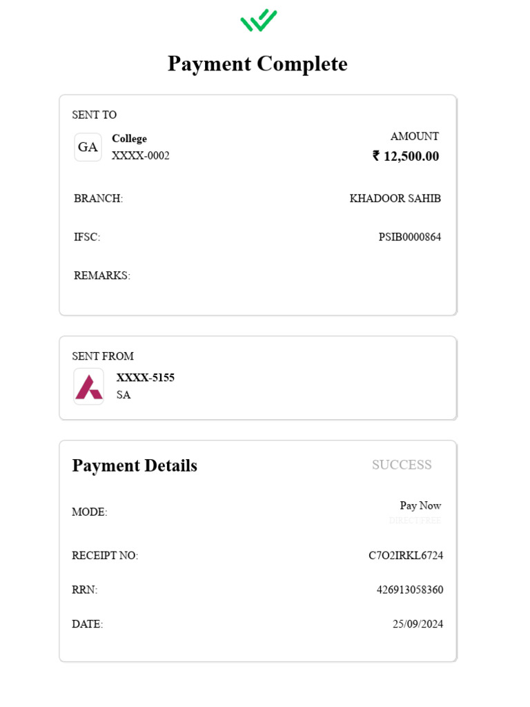 Payment Confirmation Receipt | PDF