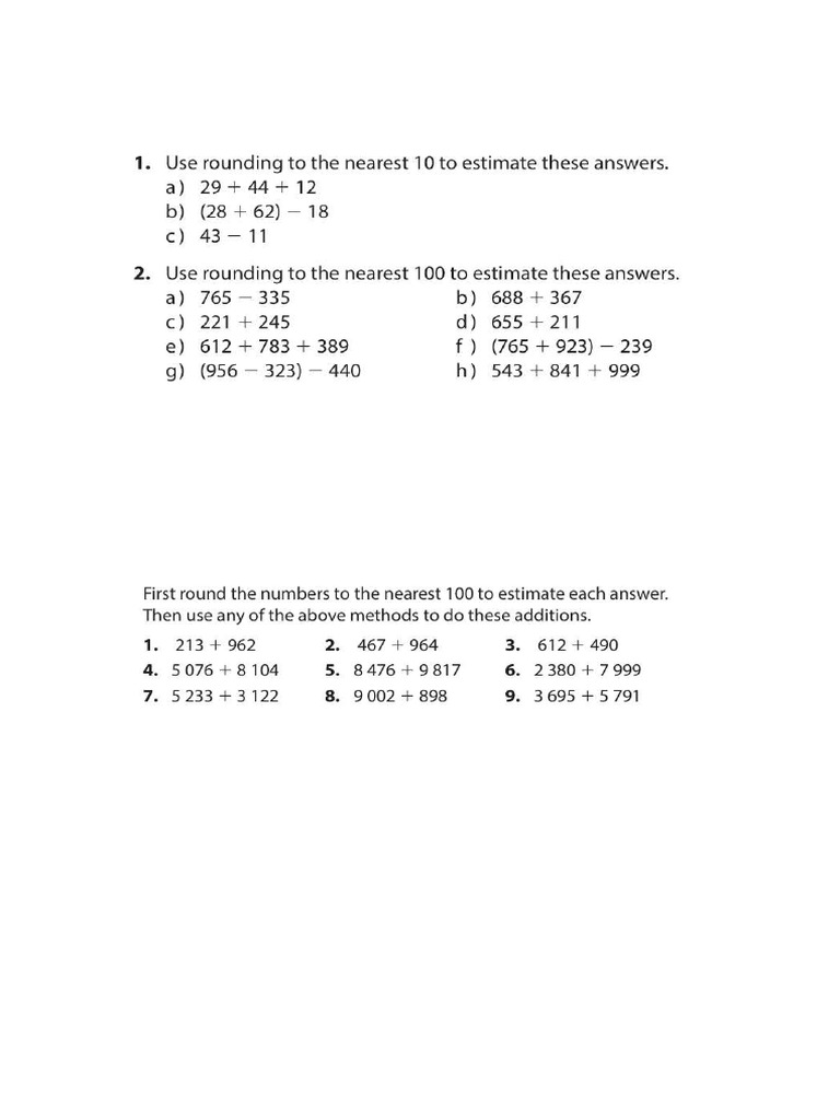 Addition & Subtraction, Inverse Operations | PDF