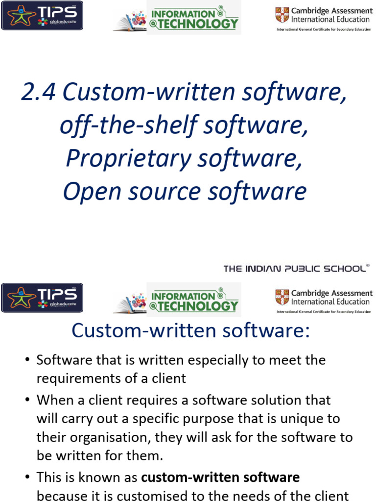 2.4 Custom Written Software and Off-The-Shelf Software | PDF