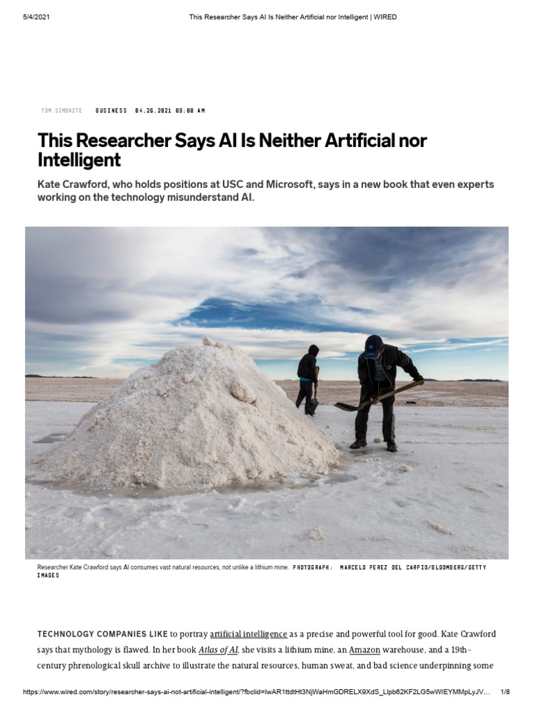 This Researcher Says AI Is Neither Artificial Nor Intelligent - WIRED ...