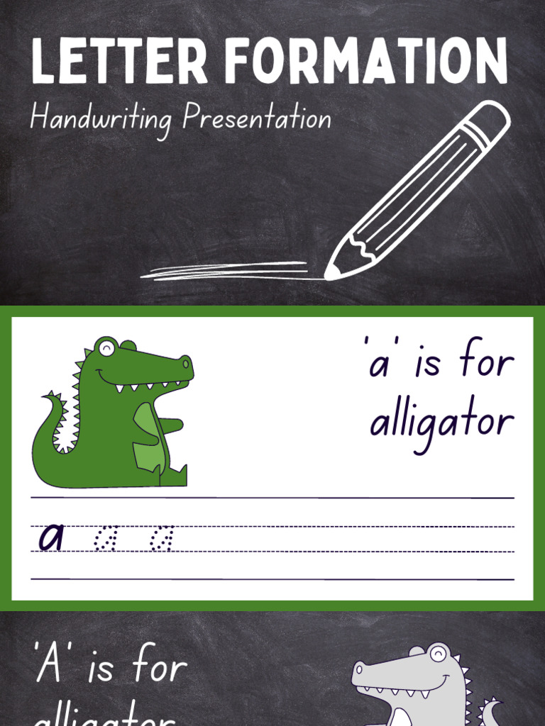 Handwriting Letter Formation English Presentation Black White ...